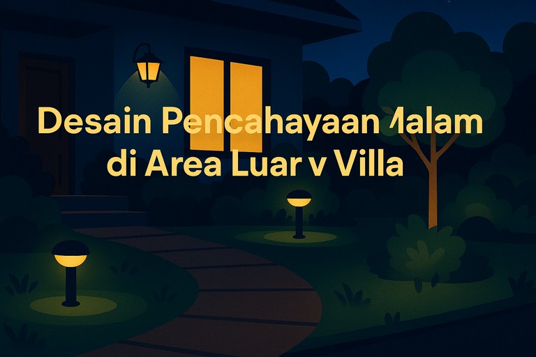 Desain Pencahayaan Malam di Area Luar Villa - Properti1