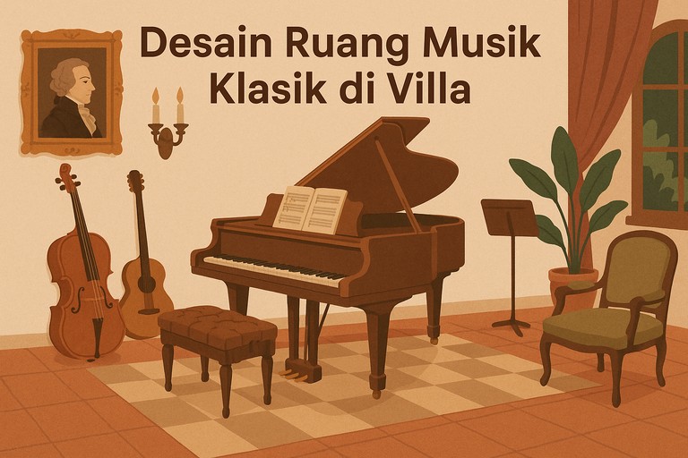 Desain Ruang Musik Klasik di Villa - Properti1