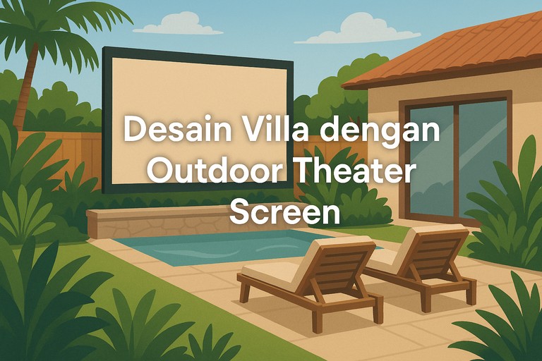 Desain Villa dengan Outdoor Theater Screen - Properti1
