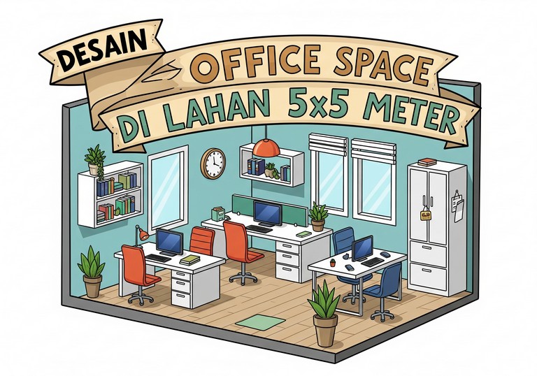 Desain Office Space di Lahan 5x5 Meter - Properti1