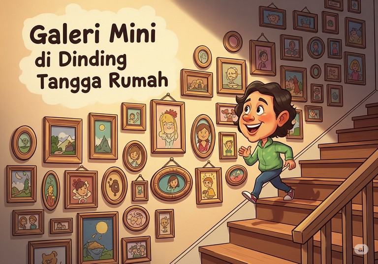 Galeri Mini di Dinding Tangga Rumah, Kenapa Tidak? - Properti1