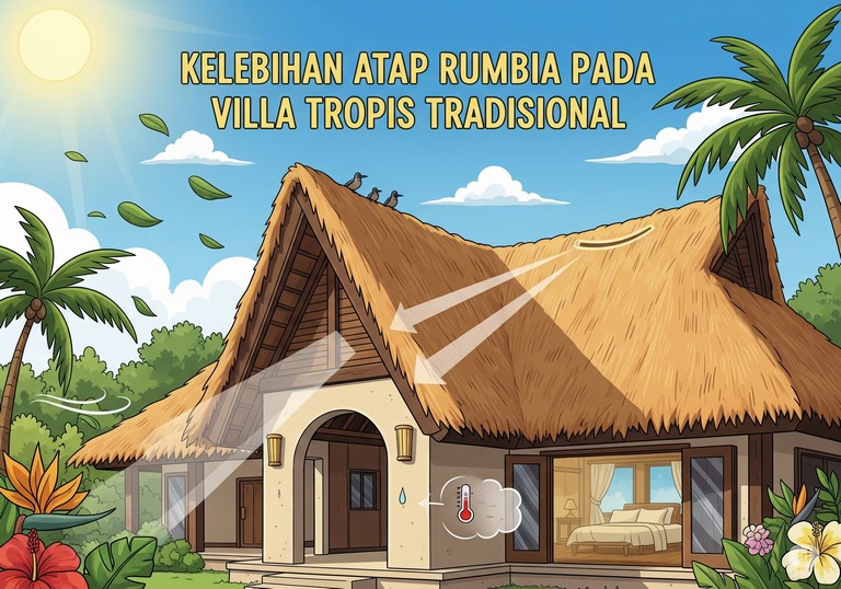 Kelebihan Atap Rumbia pada Villa Tropis Tradisional - Properti1