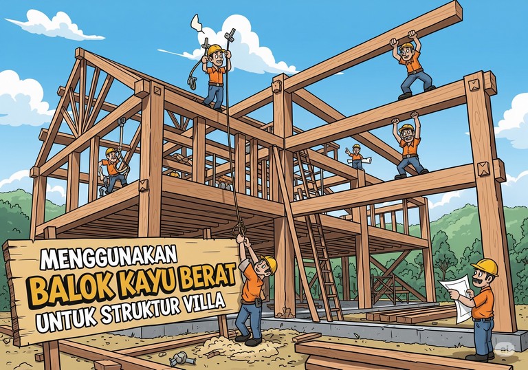 Menggunakan Balok Kayu Berat untuk Struktur Villa - Properti1